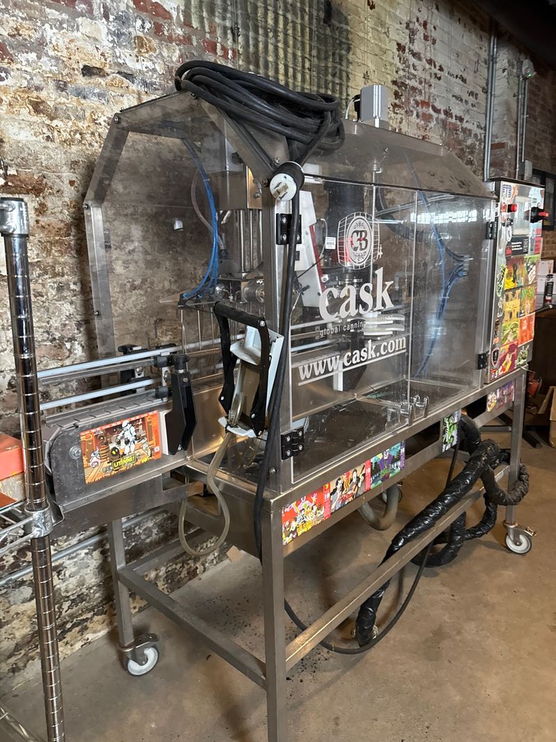 Cask mACS-100 single phase canning filler line machine! w/2 twist ...